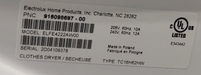 Where to Find Serial Numbers/Model Tags on Appliances